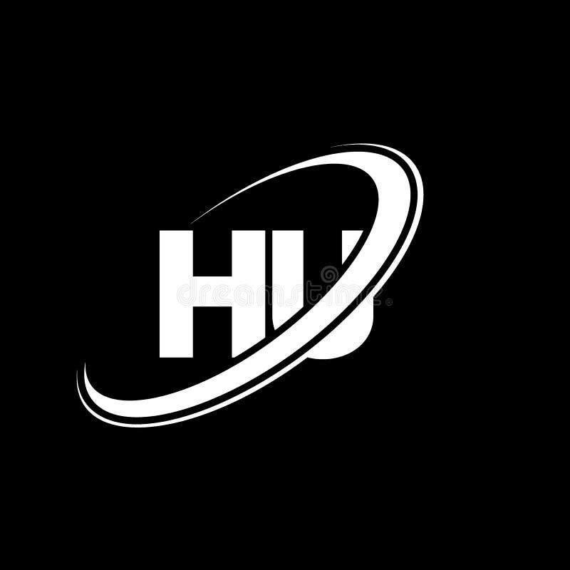 HU H U Letter Logo Design. Initial Letter HU Linked Circle Uppercase ...