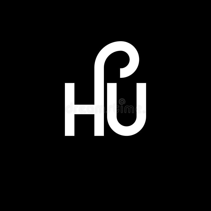 HU Letter Logo Design on Black Background. HU Creative Initials Letter ...