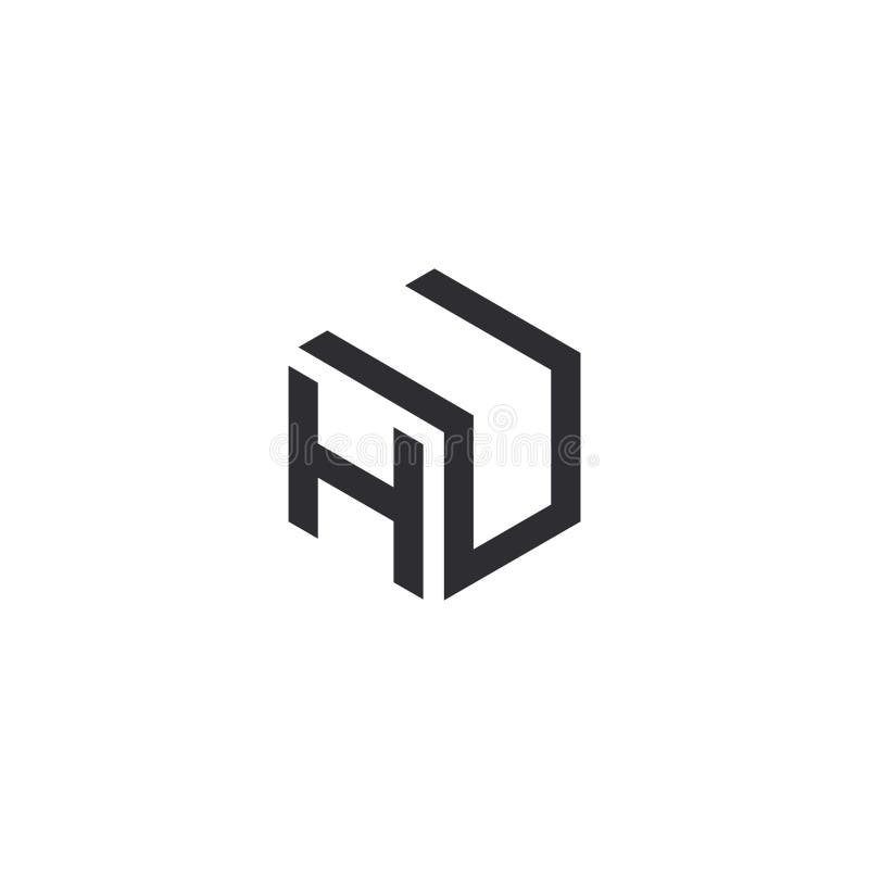 HU Letter Logo Icon Design Template Elements Stock Vector ...