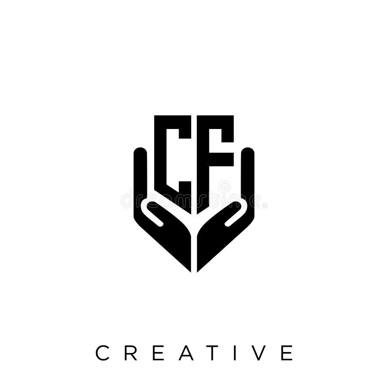 CF Hand Shield Logo Design Vector Stock Vector - Illustration of good ...