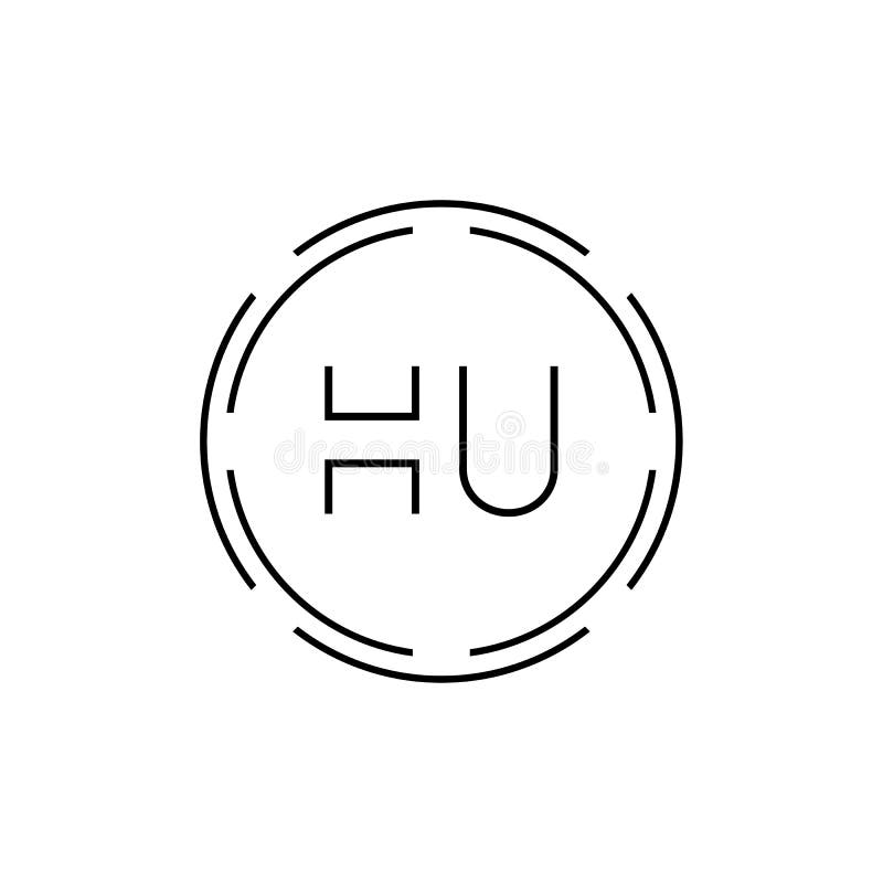 HU Logo Design Vector Template. Initial Circle Letter HU Vector ...
