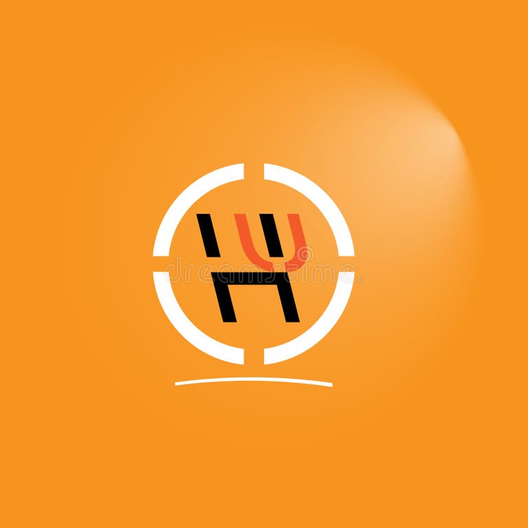 HU Text Logo Design stock vector. Illustration of orange - 261167444