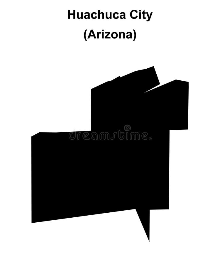 Huachuca City outline map stock vector. Illustration of boundaries ...
