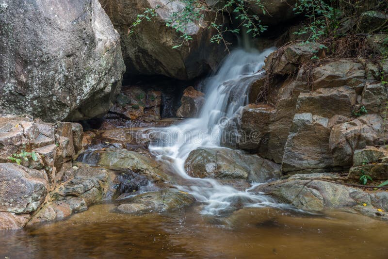 Huai Yang. Small Waterfall with Water Motion in Deep Rain Forest Stock ...