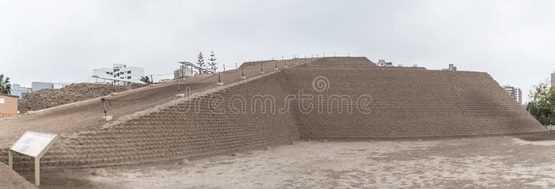 Huallamarca, the Inca Pyramid in Lima`s Huaca, Peru Editorial Stock ...