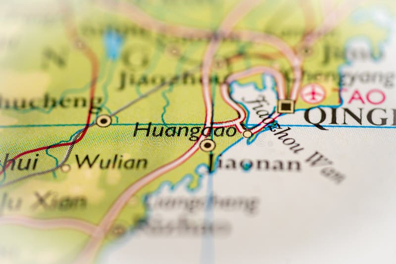 Huangdao, China Highlighted on a World Map Stock Photo - Image of ...