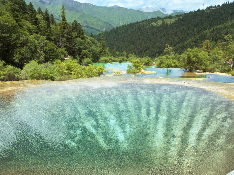 Huanglong Natural Reservation Stock Image - Image of travel, lakes ...