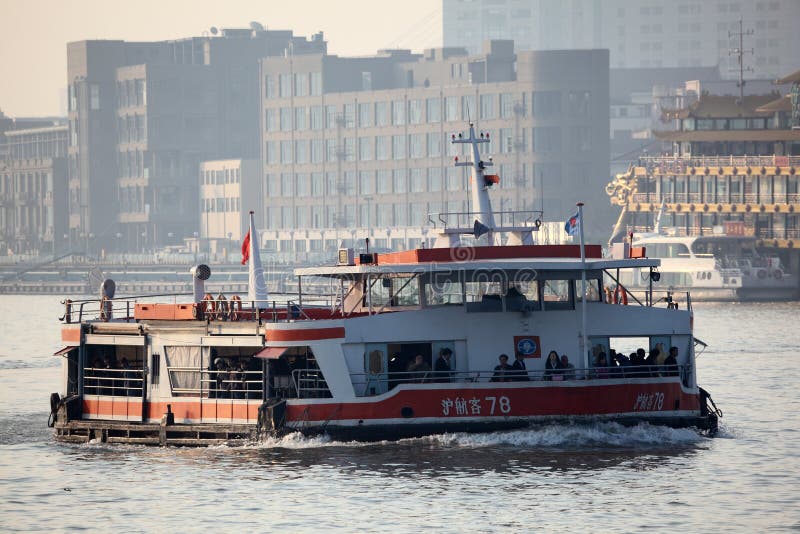 Huangpu River Ferry in Shanghai Editorial Image - Image of river ...