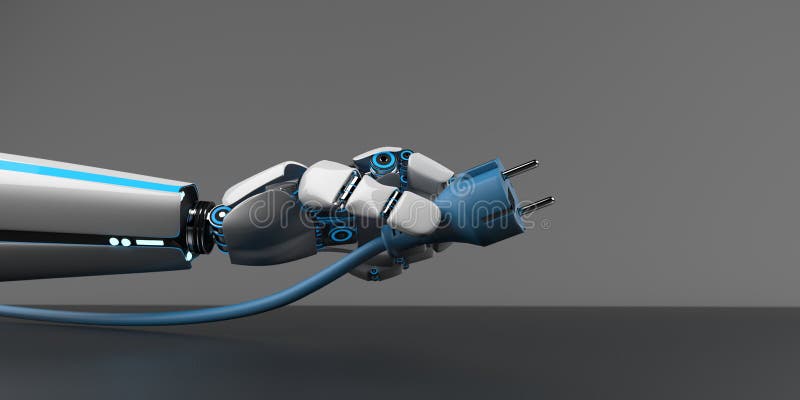 Robot Hand Power Plug stock illustration. Illustration of industry ...