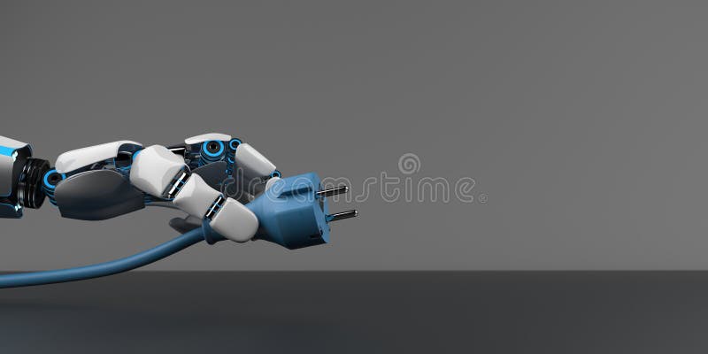 Robot Hand Power Plug stock illustration. Illustration of connection ...