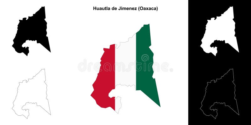 Huautla De Jimenez Outline Map Stock Illustration - Illustration of ...