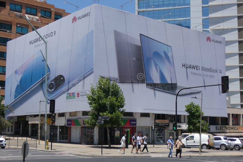 Huawei Billboard editorial photography. Image of chile - 236465952