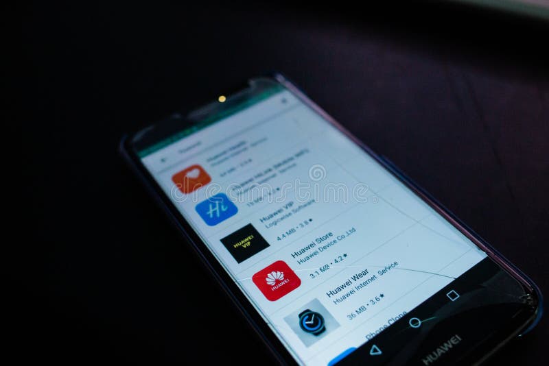Huawei Store Application Close Up on Smartphone Screen Editorial ...