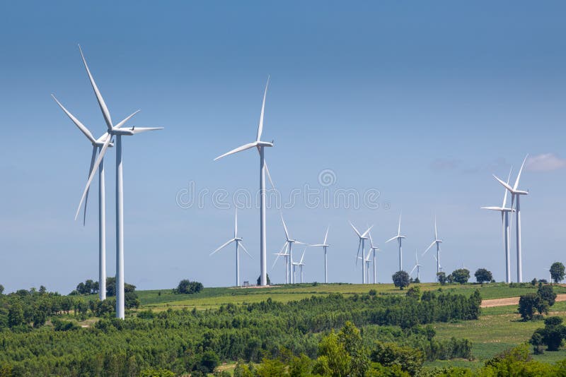 Huay Bong Wind Farm Thailand Stock Image - Image of resource, nature ...
