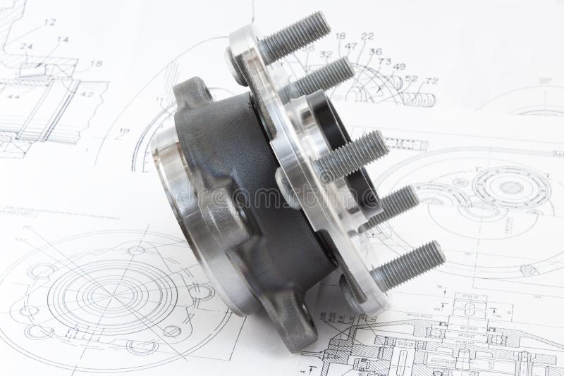 Hub with bearing stock image. Image of object, drawings - 92260589
