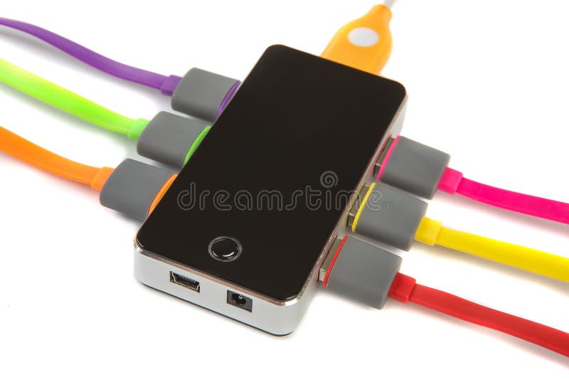 Hub with Connected Color Wires Stock Photo - Image of cable, ethernet ...