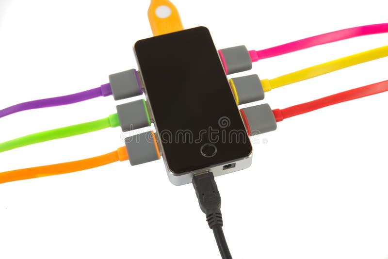 Hub with Connected Color Wires Stock Photo - Image of cable, ethernet ...