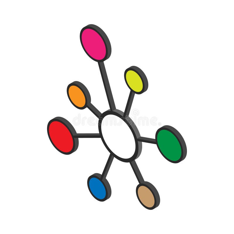 Hub Flat Network Icon, Connect Structure Vector Symbol Isolated on ...