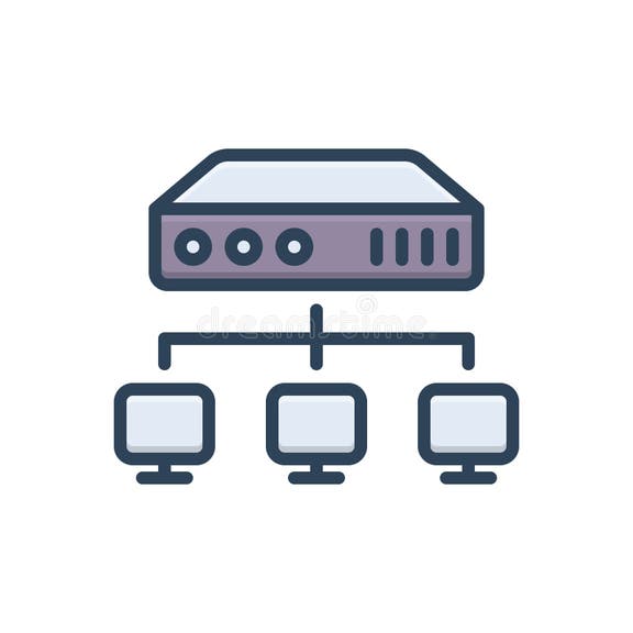 Color Illustration Icon for Hub, Networking and Router Stock ...