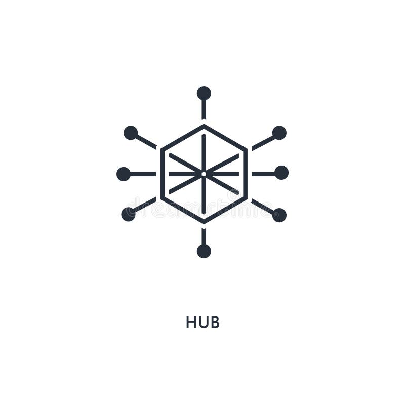 Hub Icon. Simple Element Illustration. Isolated Trendy Filled Hub Icon ...