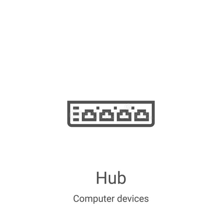 Hub Icon Vector from Computer Devices Collection. Thin Line Hub Outline ...