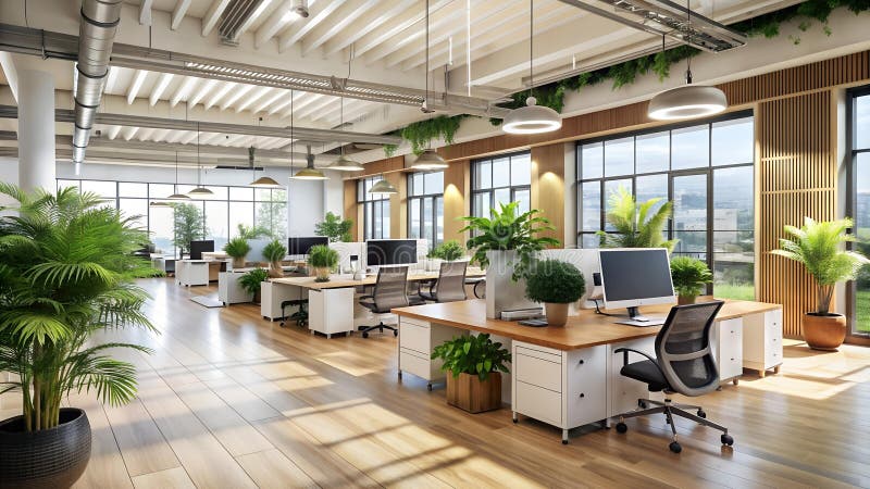 The Hub of Innovation an Open Floor Plan Office with a Blend of ...