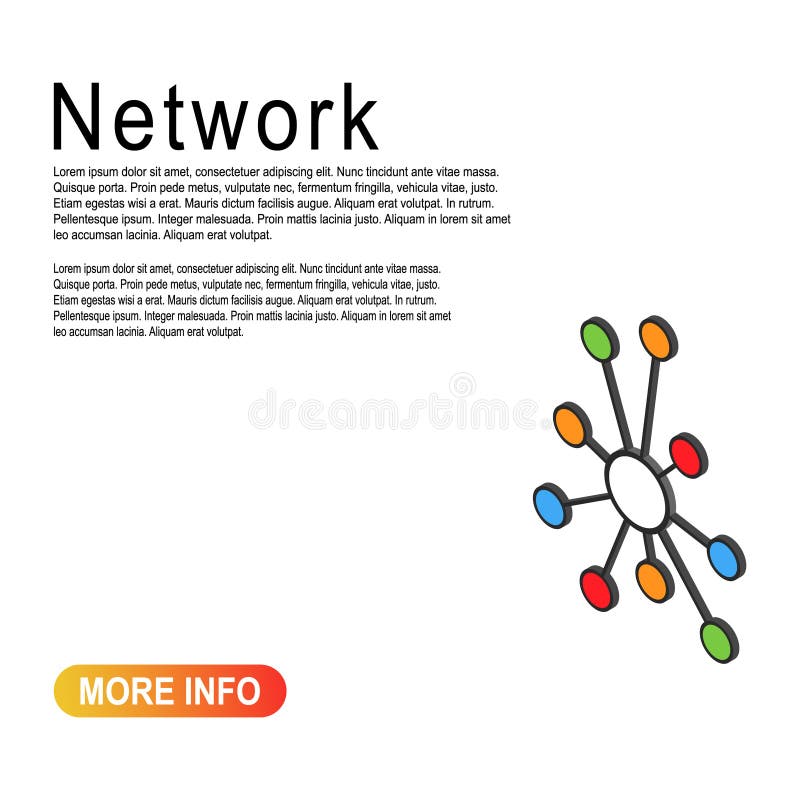 Hub Isometric Network Icon, Connect Structure Vector Symbol Isolated on ...