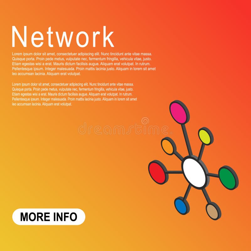Hub Isometric Network Icon, Connect Structure Vector Symbol Isolated on ...