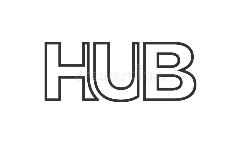 HUB Logo Design Template with Strong and Modern Bold Text. Initial ...