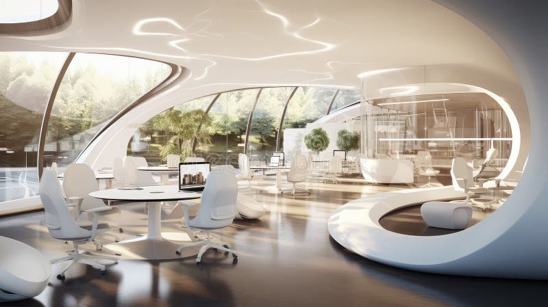 Hub Modern Architecture Office Stock Illustration - Illustration of ...