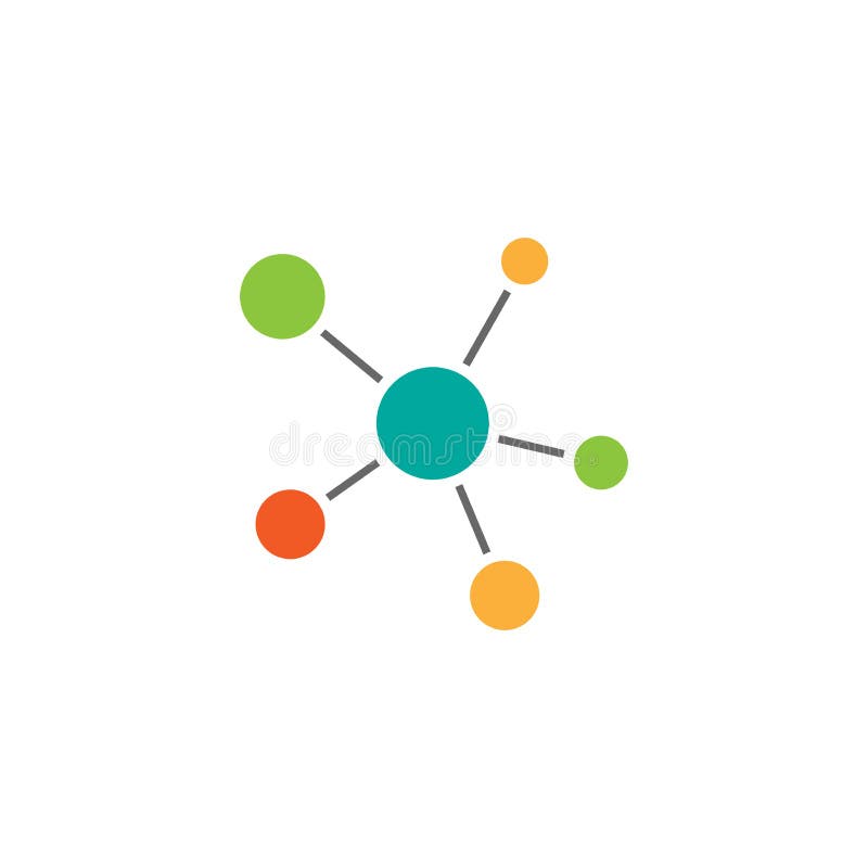 Hub Network Connection Line Icon Isolated On White. System Or ...