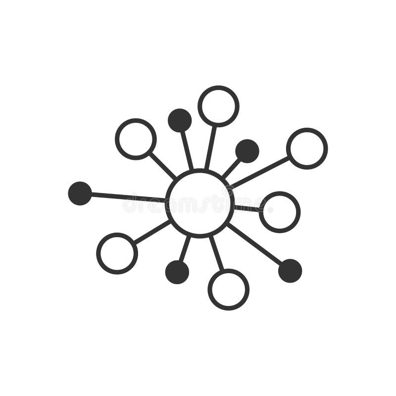 Hub Network Connection Sign Icon in Flat Style. Dna Molecule Vector ...