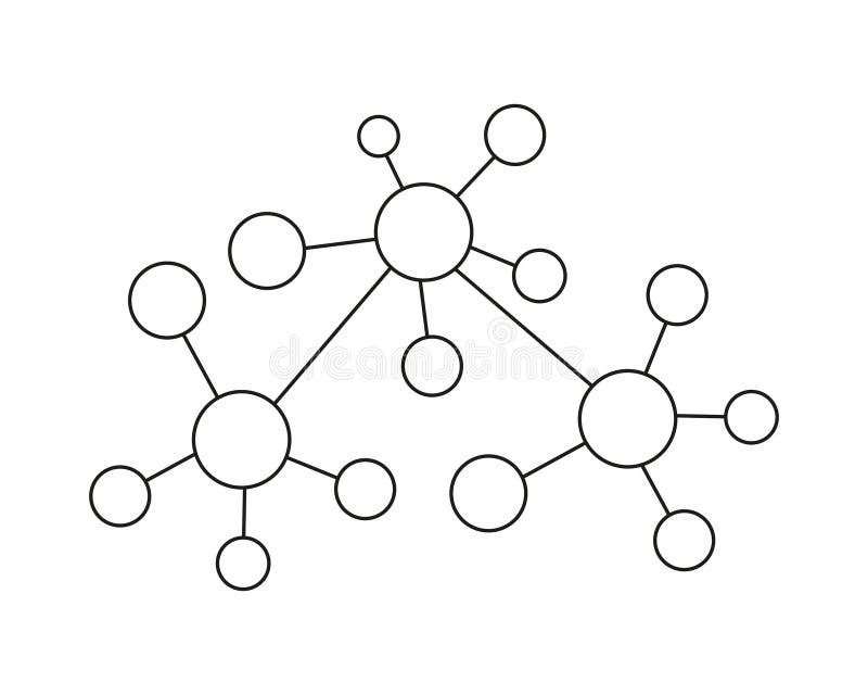 Hub Networks Connections System Symbol Line Icon. Molecule or Atom ...