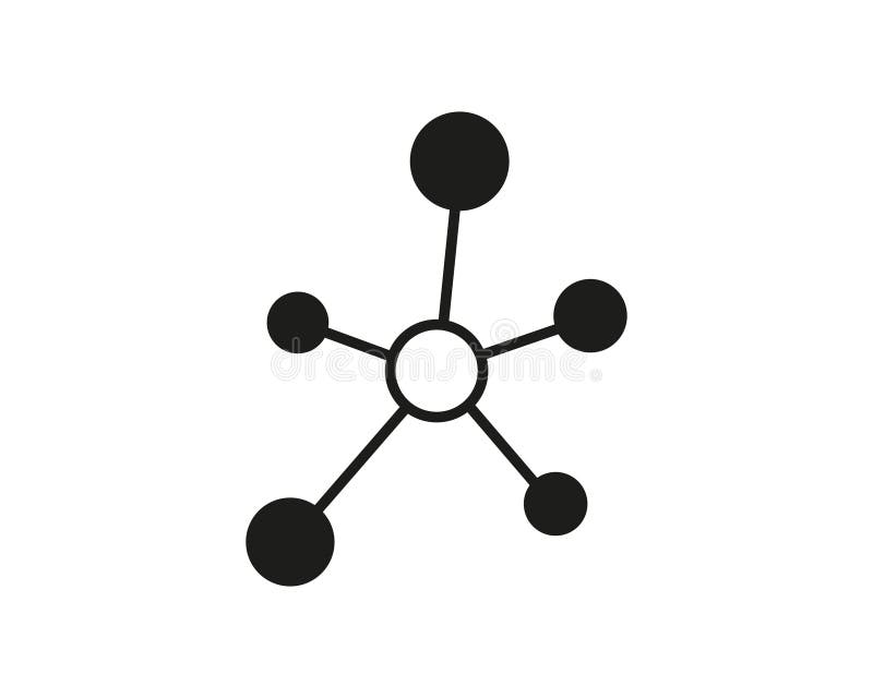 Hub Networks Connections System Symbol Line Icon. Molecule or Atom ...