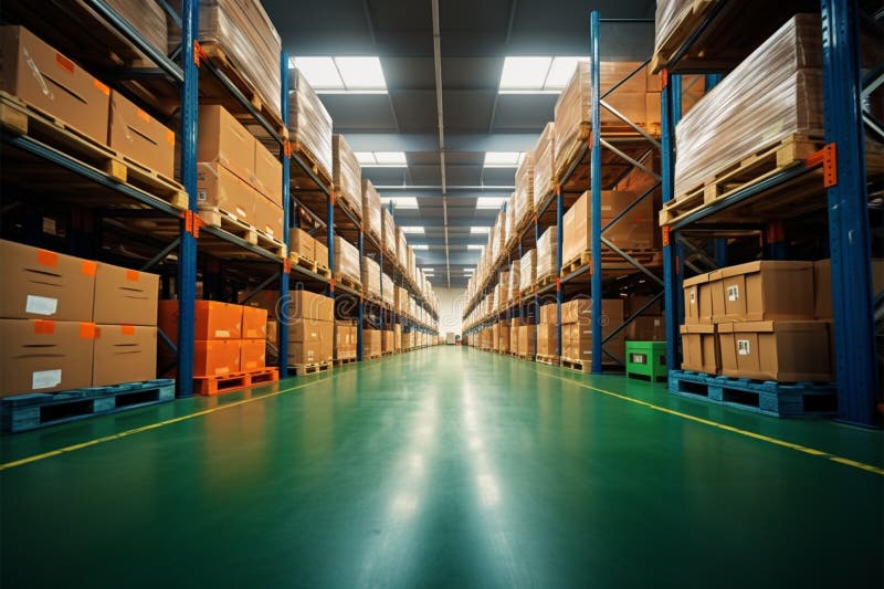Hub of Organization a Logistics Centers Empty Storage Warehouse Stock ...