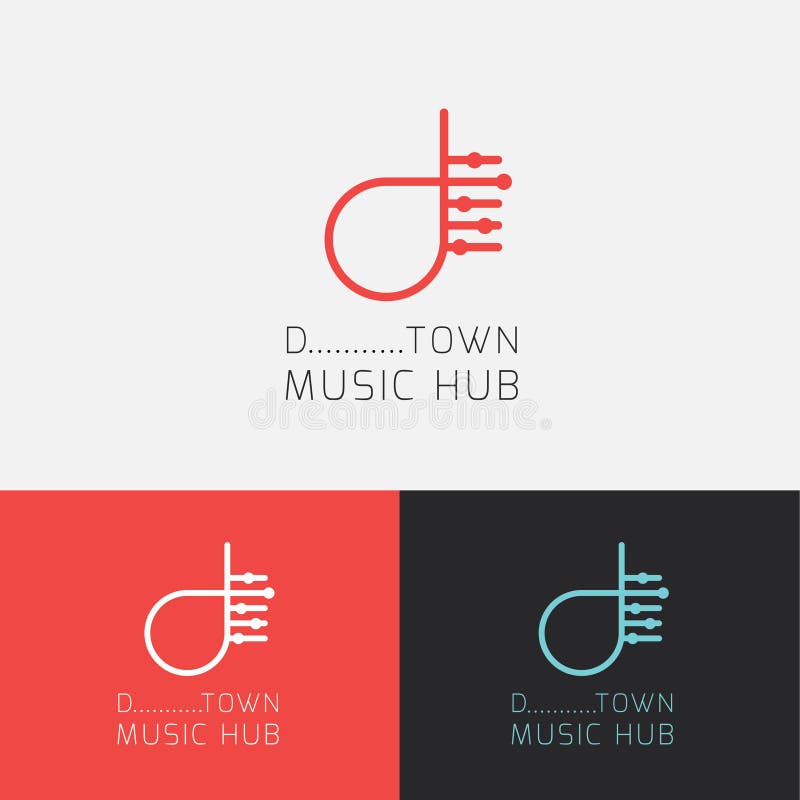 Hub Vector Logo. Music Studio Logo Stock Vector - Illustration of human ...