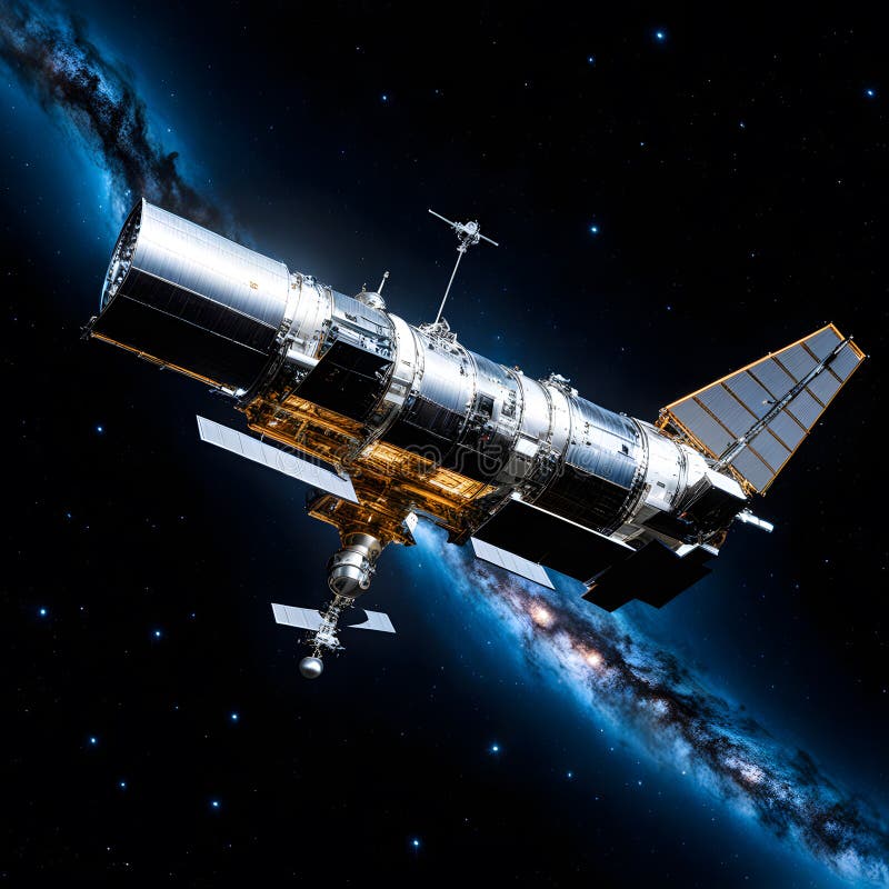 Hubble Space Telescope, Ai-generatet Stock Illustration - Illustration ...