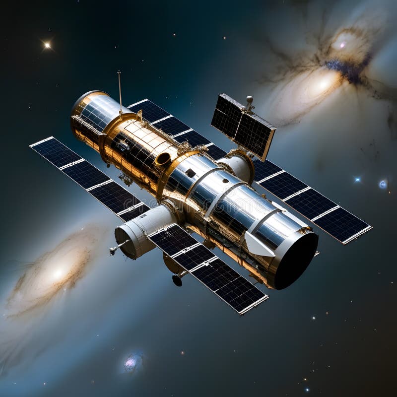 Hubble Space Telescope, Ai-generatet Stock Illustration - Illustration ...