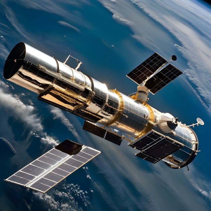 Hubble Space Telescope, Ai-generatet Stock Illustration - Illustration ...