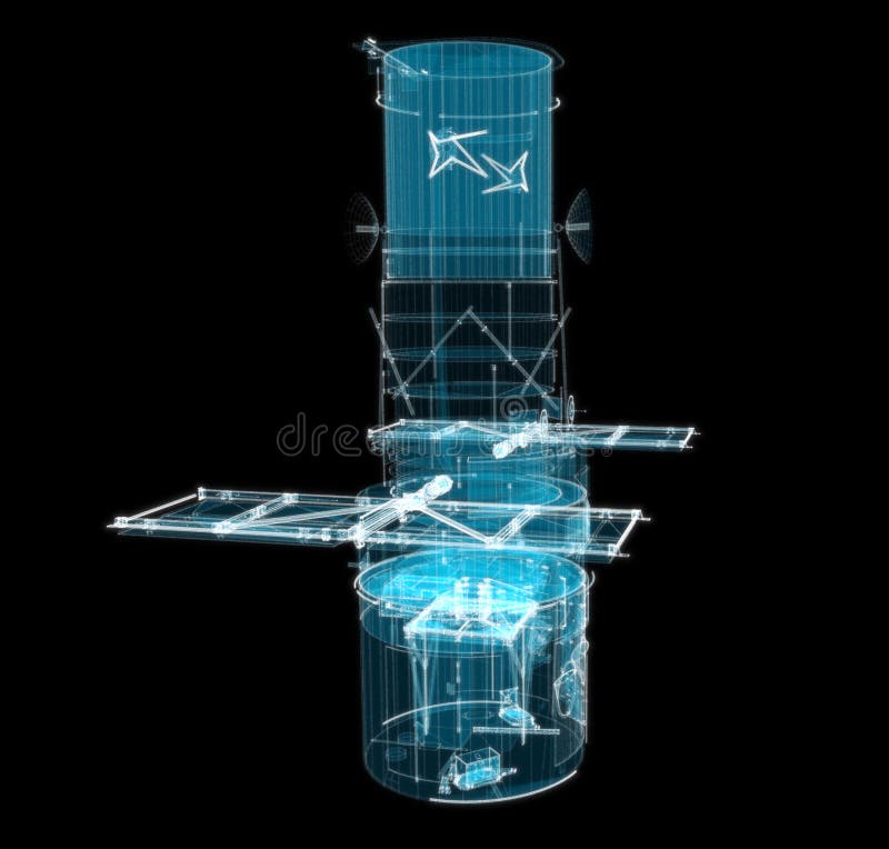 Hubble Space Telescope. 3D Illustration Stock Illustration ...
