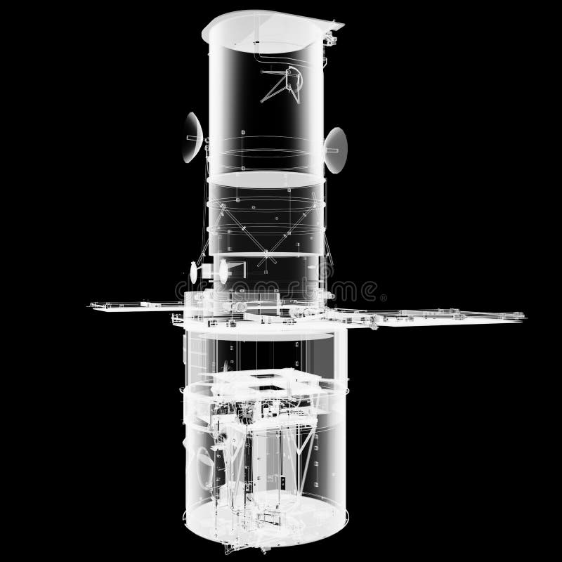 The Hubble Space Telescope. X-Ray Render Stock Illustration ...