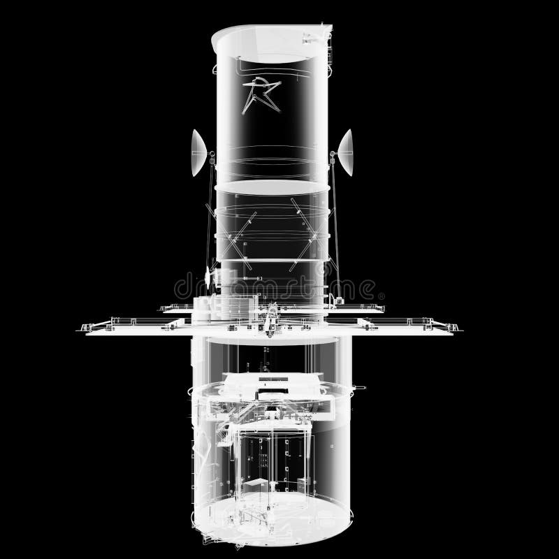 The Hubble Space Telescope. X-Ray Render Stock Illustration ...