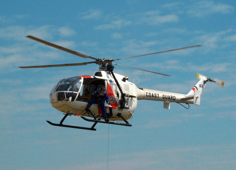 Hubschrauber MBB-BO 105 stockbild. Bild von suche, meer - 4304085