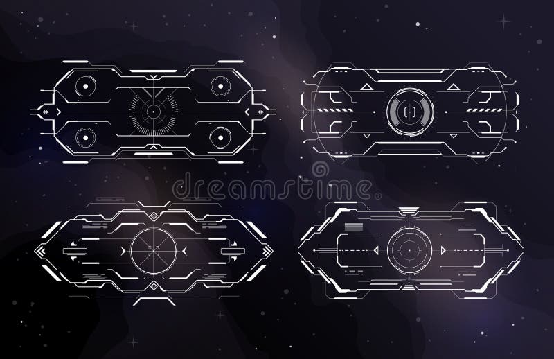HUD Aim Control Frame Interface Futuristic Target Stock Vector ...