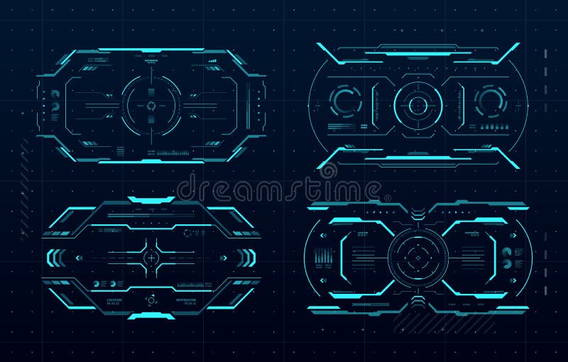 HUD Aim Control Frame Interface, Target Screen Stock Vector ...