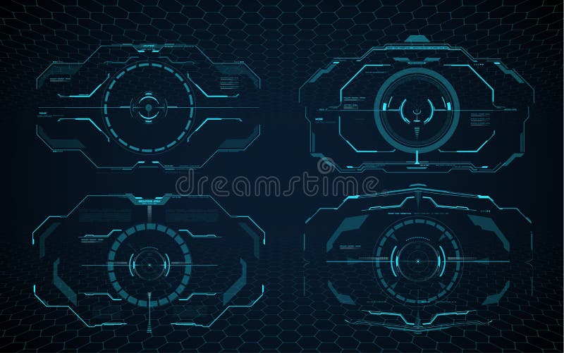 HUD Aim Control Frame Interface, Target Screen Stock Vector ...