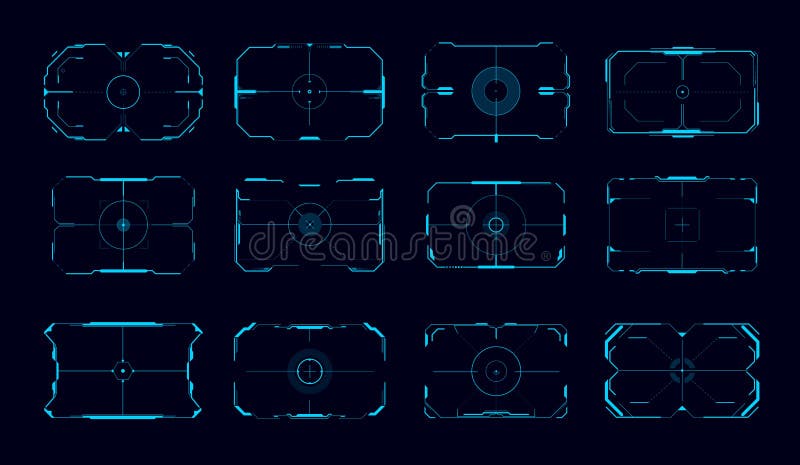 HUD Aim Control Frames, Ui or Game Interface Stock Vector ...