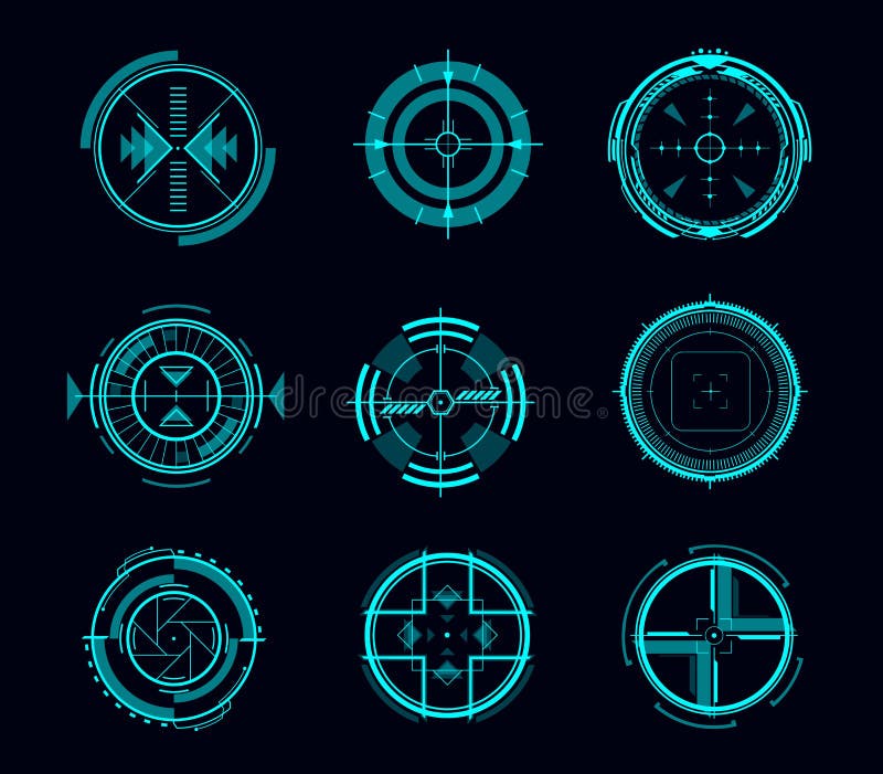HUD Aim Control, Target and Navigation Interface Stock Vector ...