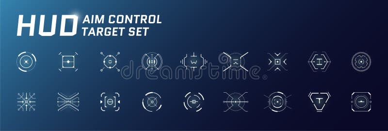 HUD Aim Control Target System Set. GUI and FUI Interface. Futuristic ...