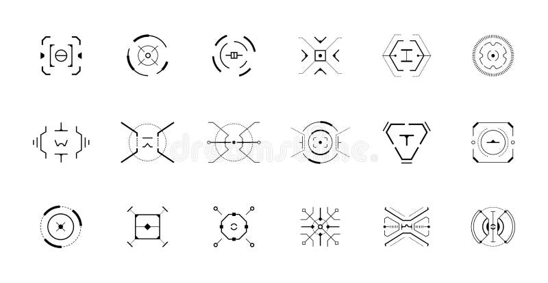 HUD Aim Control Target System Set. GUI and FUI Interface. Futuristic ...